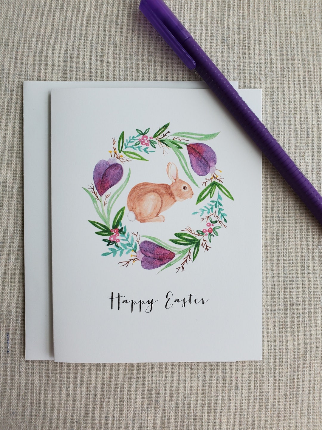 Easter Greeting Card, Single Easter Folded Note Card, Easter Greetings ...