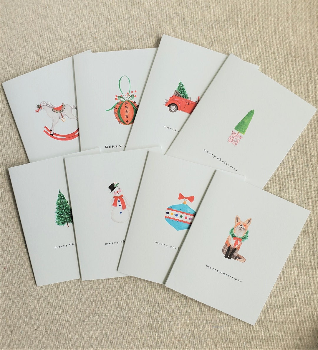 Christmas Note Card Set, Set of 8, Variety Pack of Christmas Cards ...