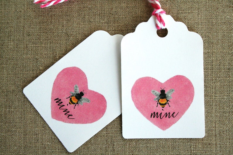 Valentine's Day Gift Tags, Valentine's Day, Be Mine Gift Tags, Heart ...