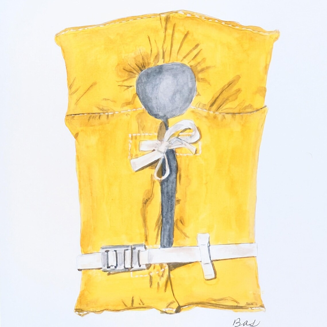 ART PRINT: Original Watercolor Life Jacket Art Print, Coastal Wall ...