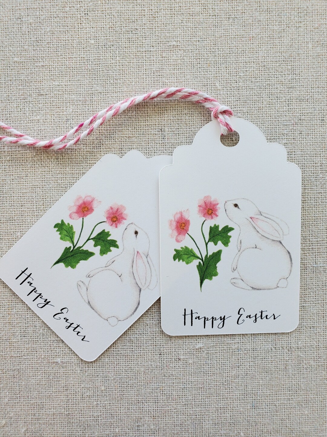 Easter Bunny Gift Tags, Set of 9 Easter Tags, Easter Party Favor Tags ...