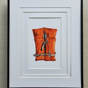 ART PRINT: Watercolor Life Jacket Art Print, Coastal Art Print, Art ...