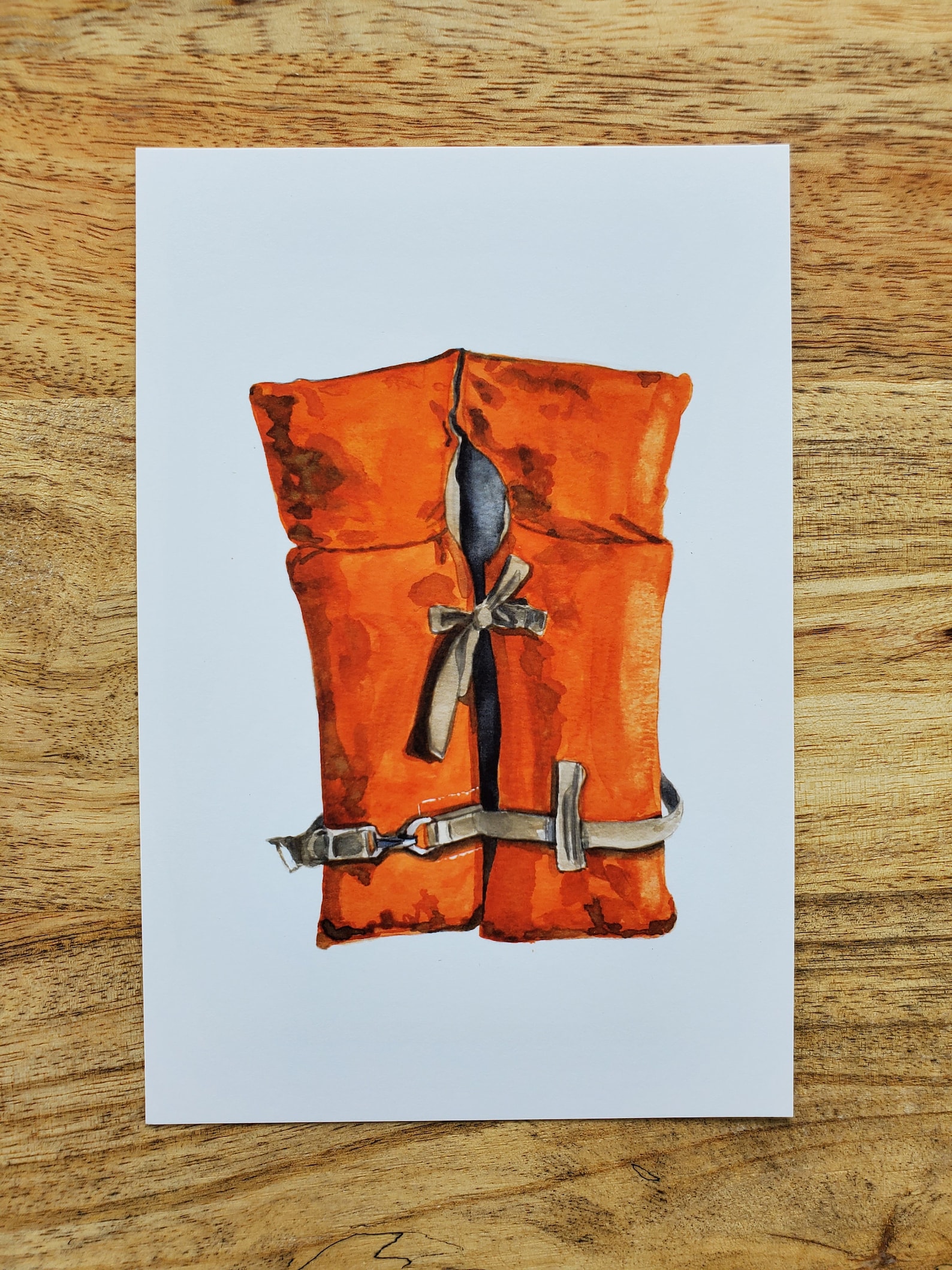 ART PRINT: Watercolor Life Jacket Art Print, Coastal Art Print, Art ...