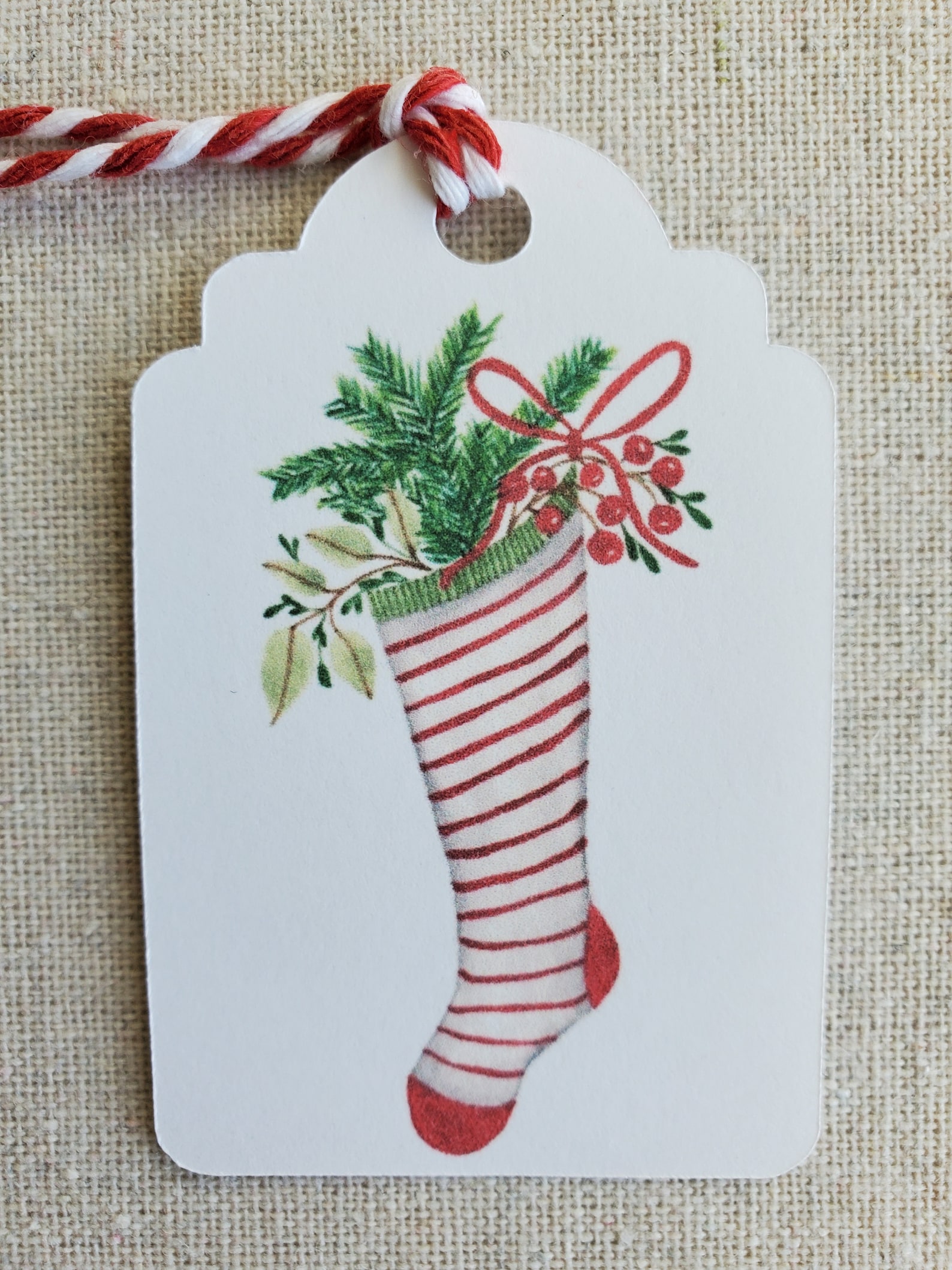 Christmas Stocking Gift Tags, Original Watercolor Set of 9 Present ...