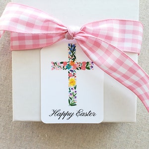 Easter Floral Cross Gift Tags, Original Watercolor, Set of 9 - Etsy