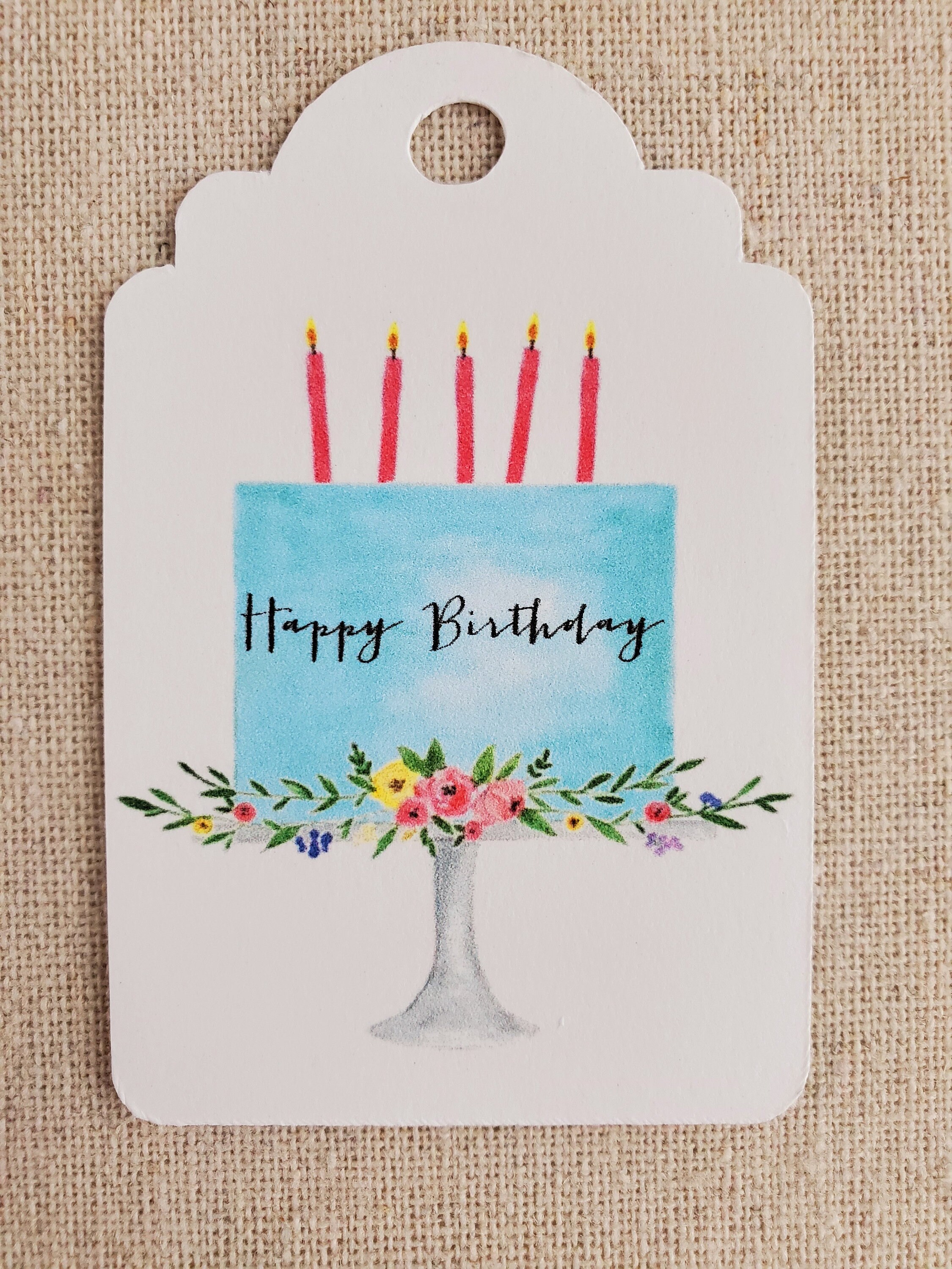 Birthday Gift Tags, Party Favor Tags, Party Cake Tags, Birthday Cake ...