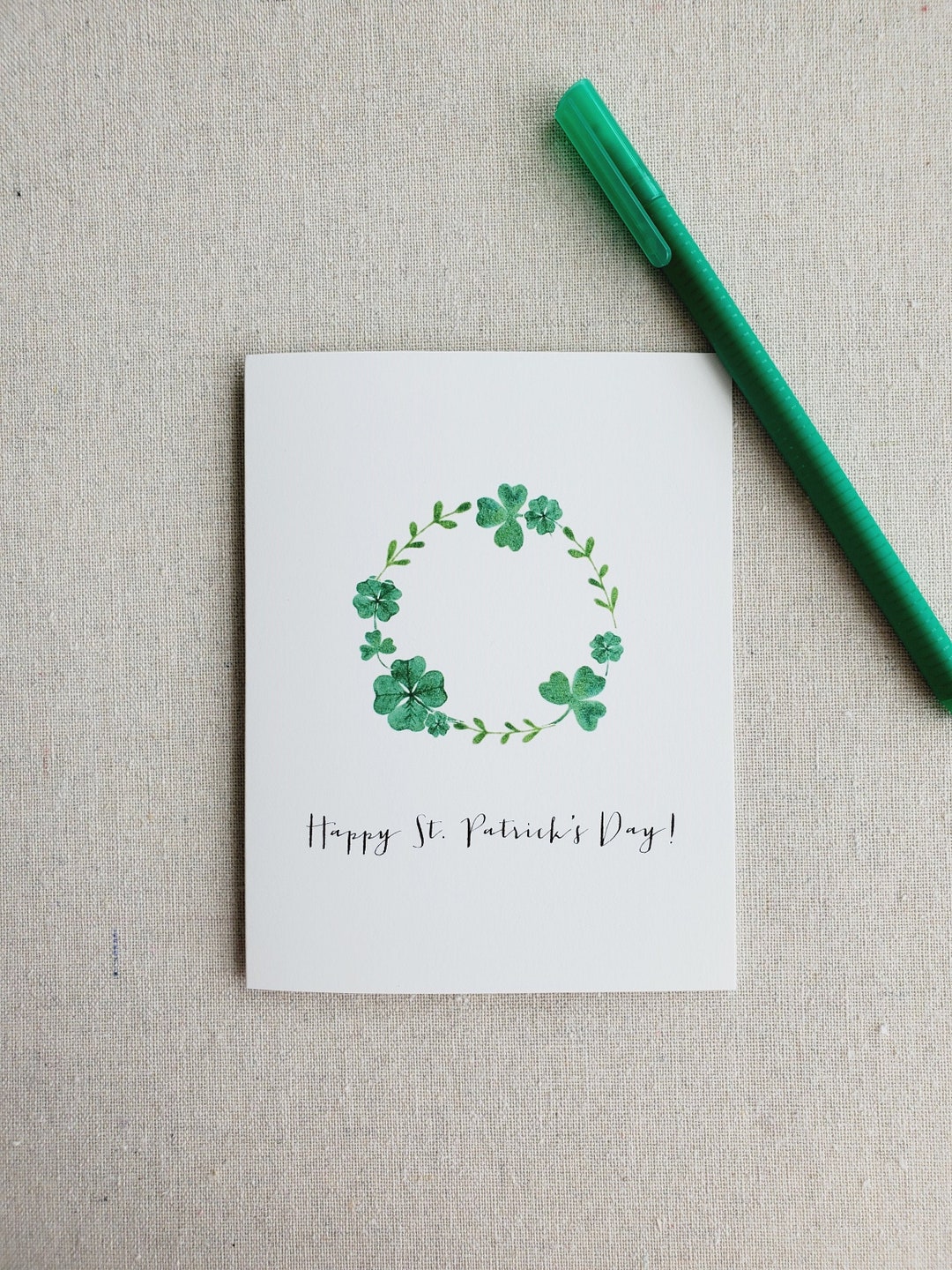 St. Patrick's Day Note Card, Single St. Patrick's Day Greeting Card, St ...