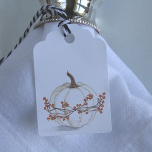 Autumn Gift Tags Fall Gift Tags Pumpkin Gift Tag White - Etsy
