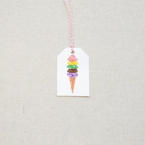 Ice Cream Cone Gift Tags, Original Watercolor, Set of 9 - Etsy