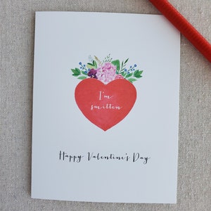 Valentine's Day Note Card Set, Set of 8 Valentine Cards, Watercolor ...