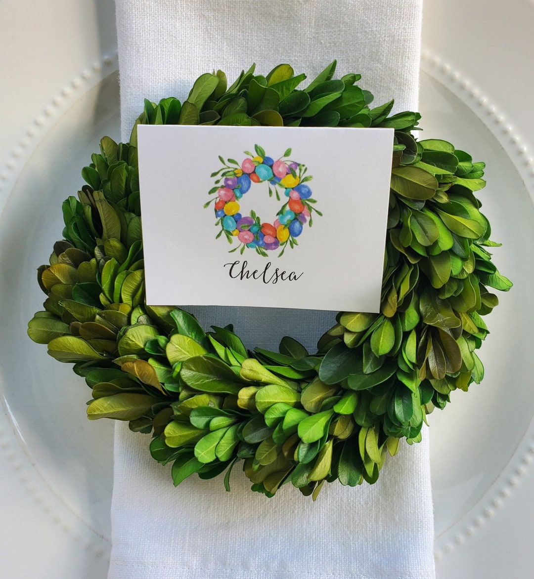 Easter Place Cards, Set of 12 Dinner Place Cards, Original Watercolor ...