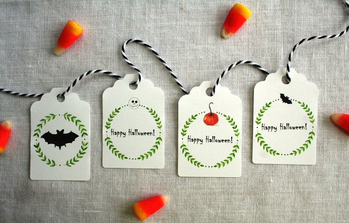 Halloween Tags, Happy Halloween, Bat Tags, Pumpkin Tags, Skeleton Tags ...
