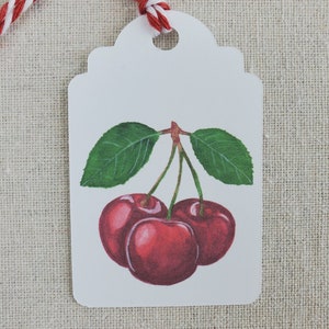Set of 9 Cherry Gift Tags, Original Watercolor Present Labels, Party ...