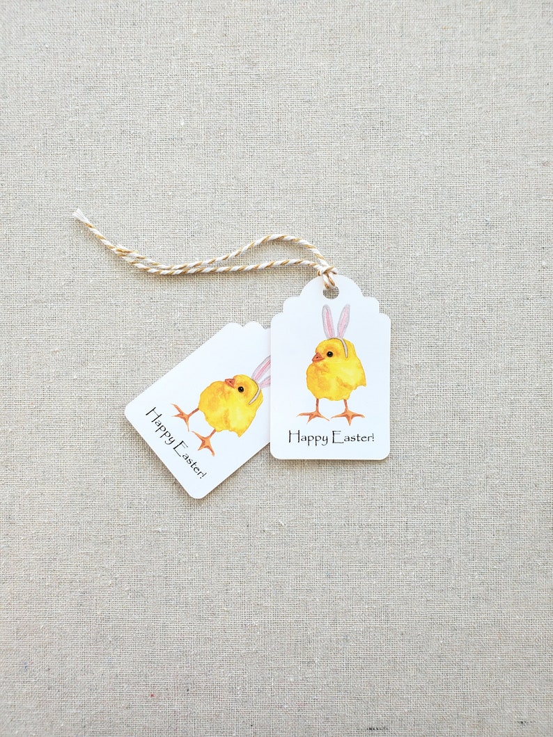 Easter Gift Tags, Set of 9 Easter Chick Gift Tags, Watercolor Easter ...