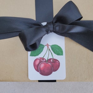Set of 9 Cherry Gift Tags, Original Watercolor Present Labels, Party ...