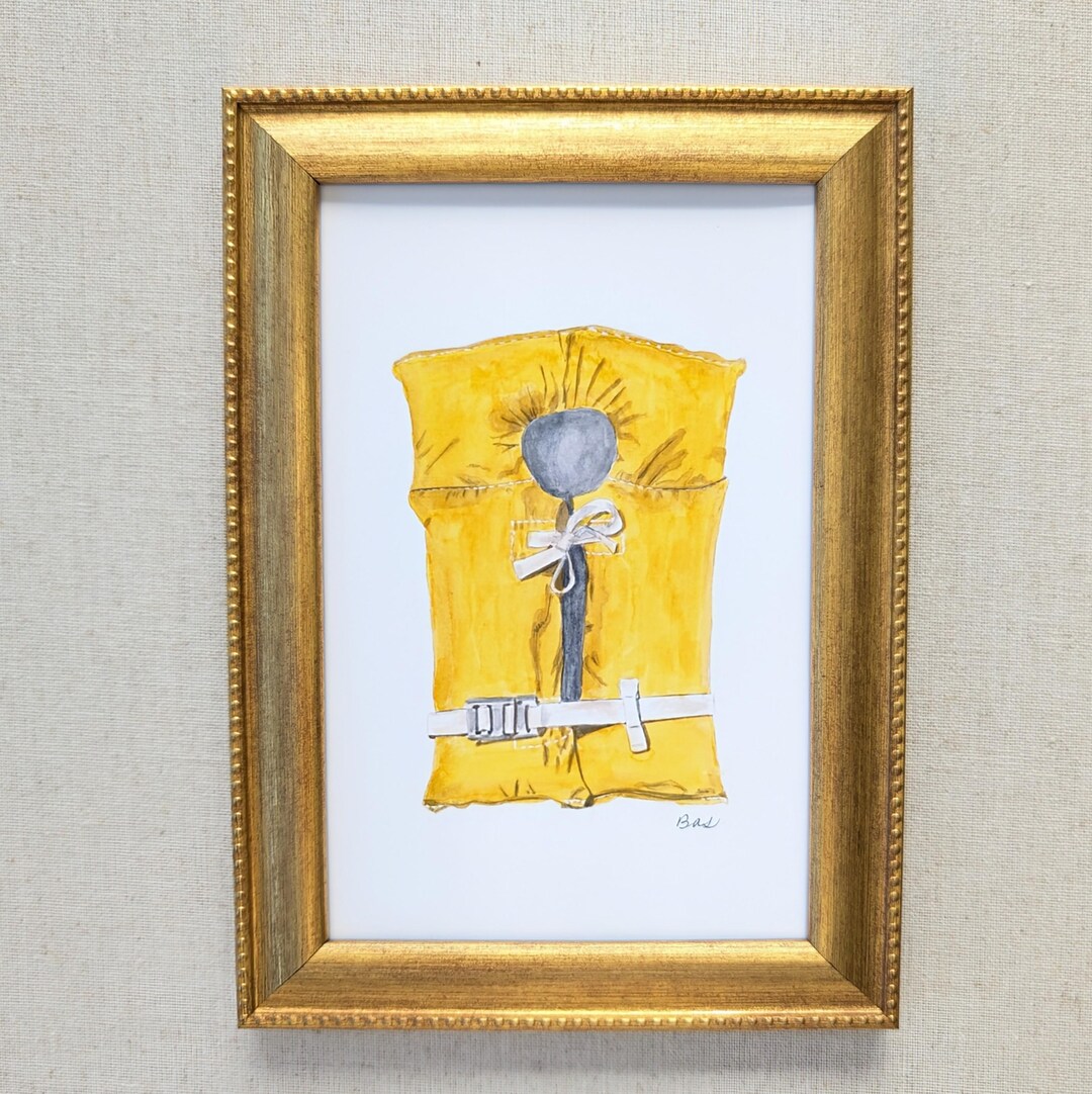 ART PRINT: Original Watercolor Life Jacket Art Print, Coastal Wall ...
