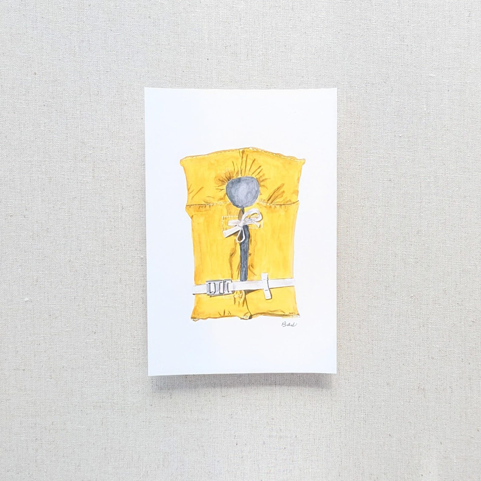 ART PRINT: Original Watercolor Life Jacket Art Print, Coastal Wall ...
