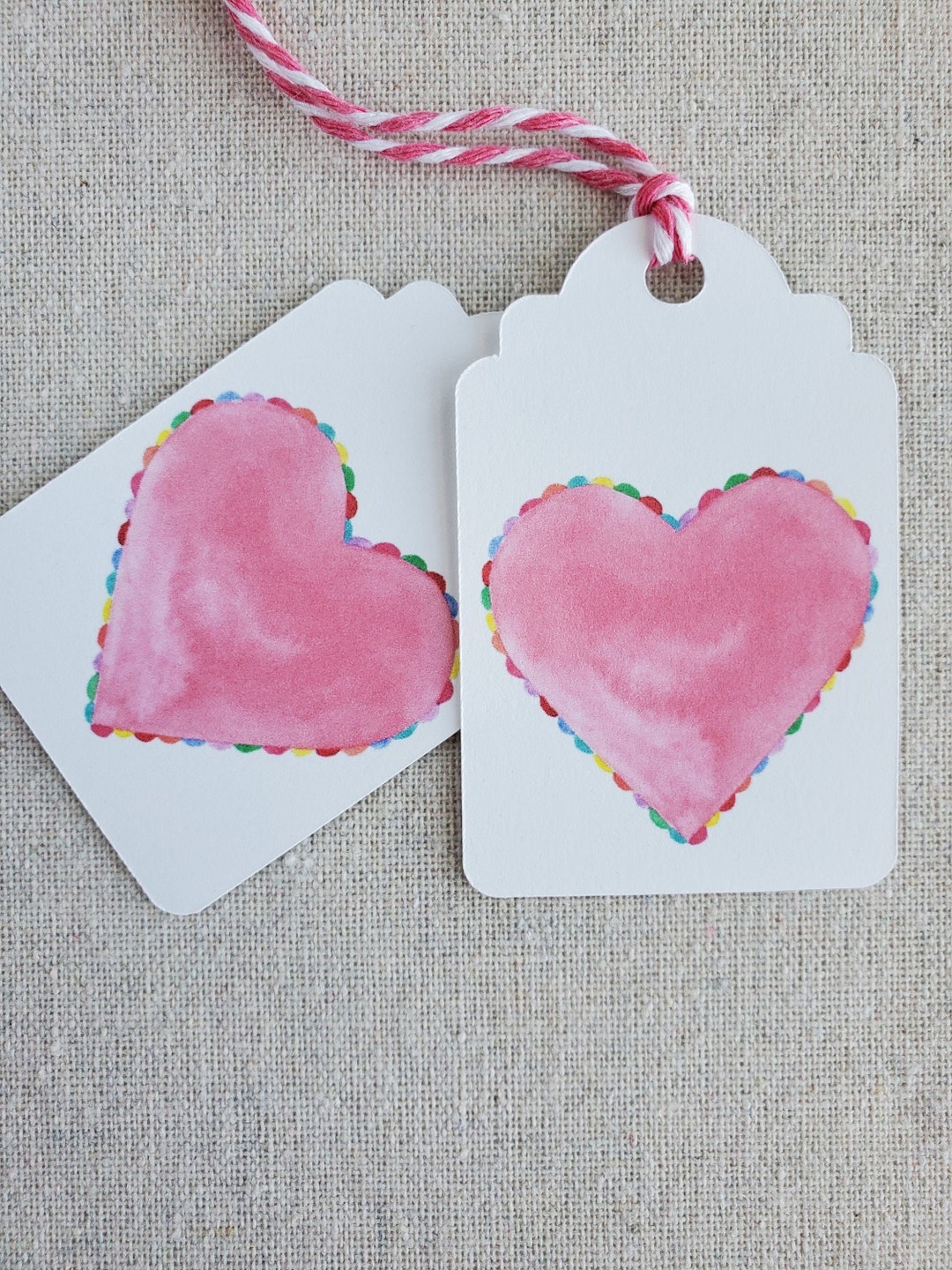 Valentine's Day Gift Tags, Gift Tags, Heart Gift Tags, Pink Heart Gift ...
