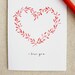 Valentine's Day Note Card Set, Set of 8 Valentine Cards, Watercolor ...