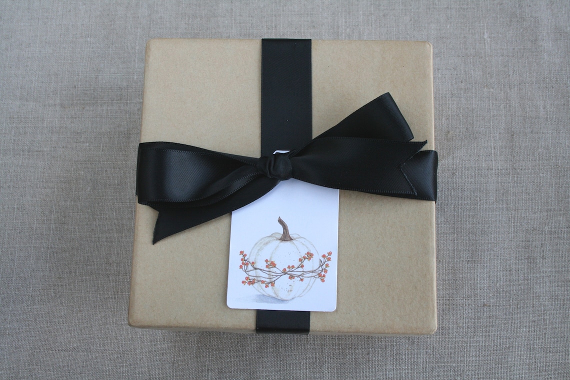 Autumn Gift Tags Fall Gift Tags Pumpkin Gift Tag White | Etsy