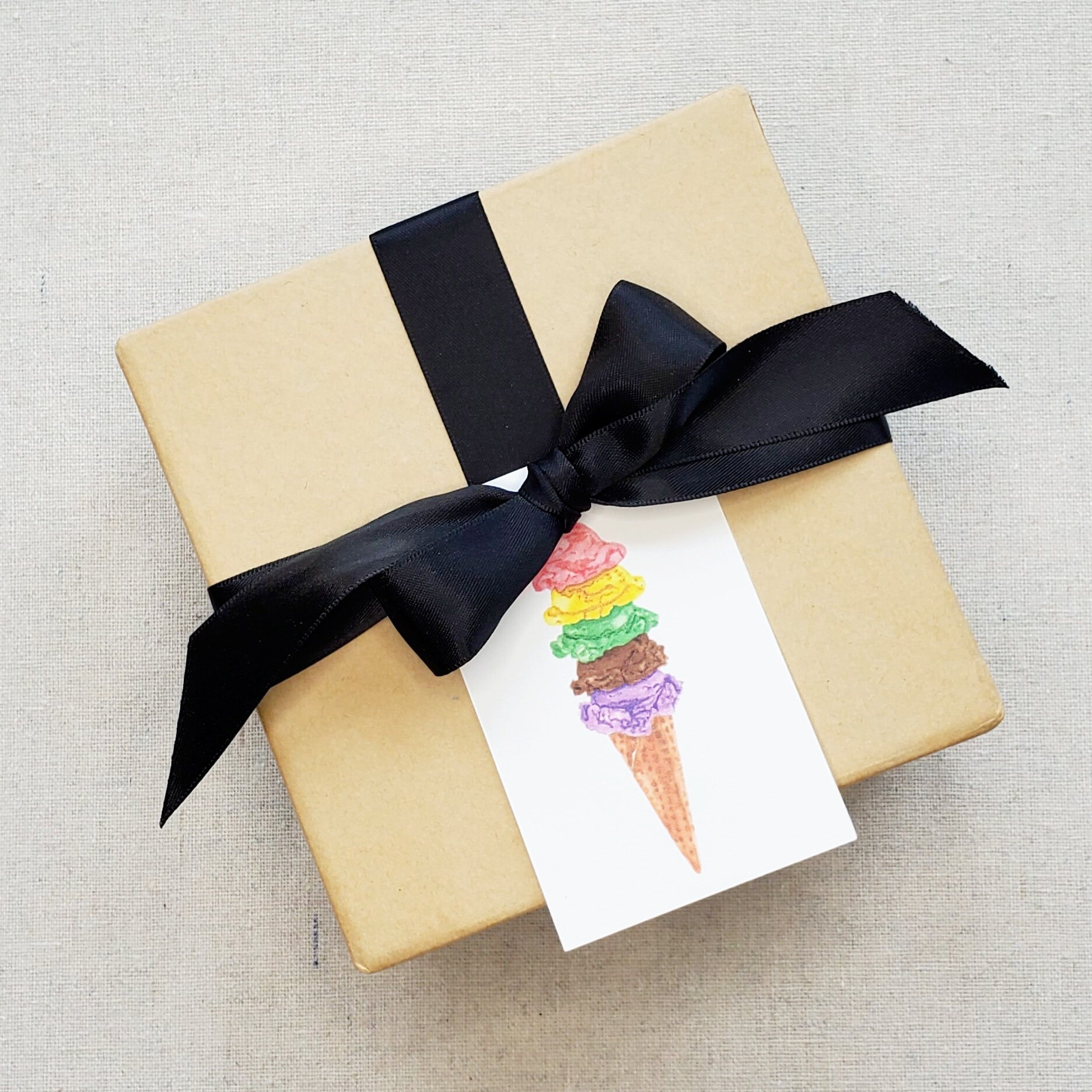 Ice Cream Cone Gift Tags, Original Watercolor, Set of 9 - Etsy