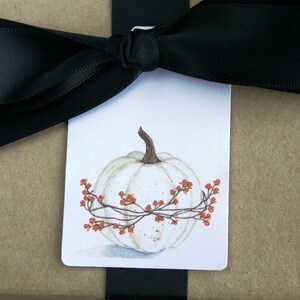 Autumn Gift Tags Fall Gift Tags Pumpkin Gift Tag White - Etsy