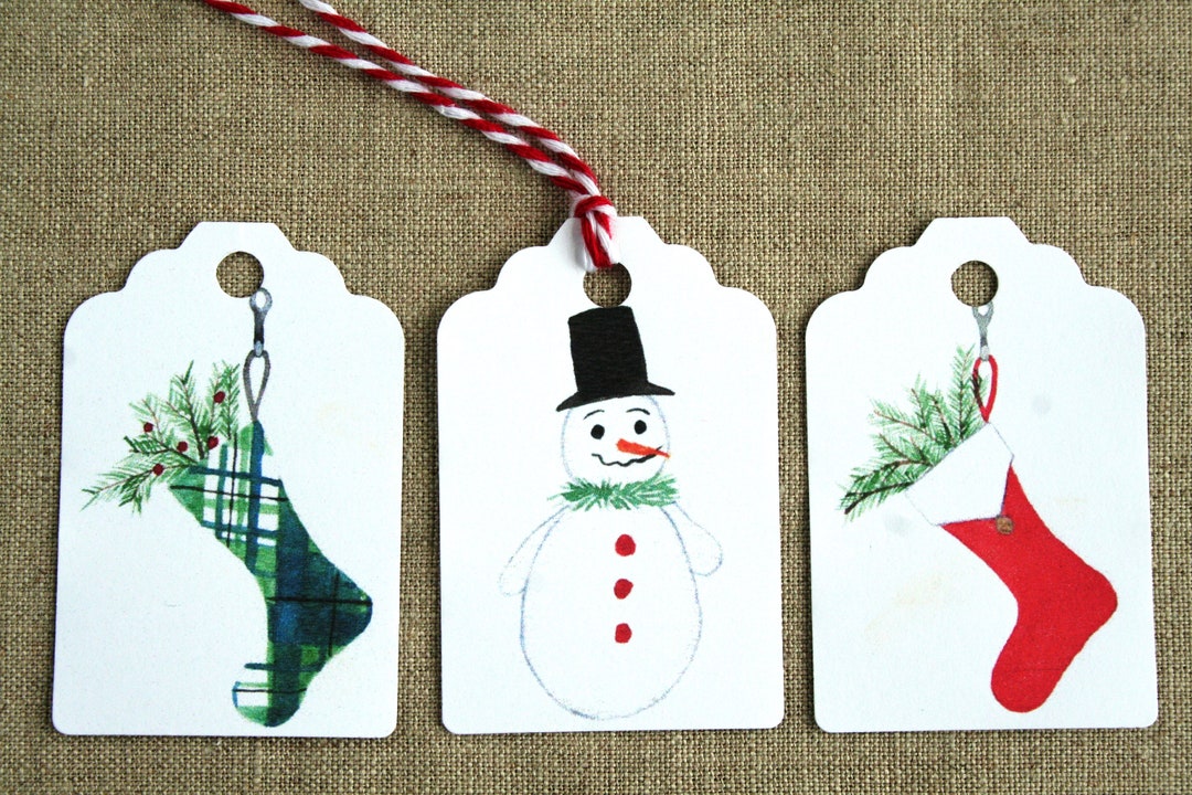 Christmas Gift Tags, Holiday Gift Tags, Snowman Gift Tags, Christmas ...
