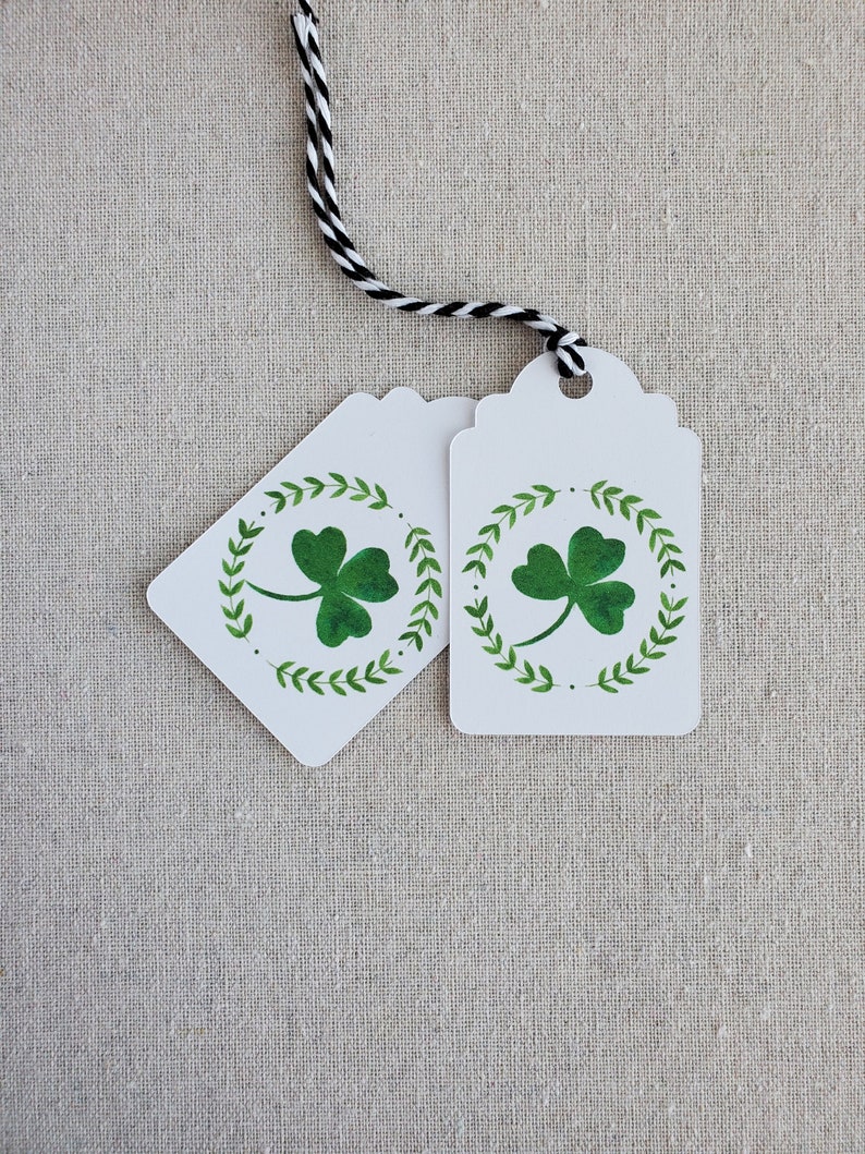 Shamrock Gift Tag, Set of 9 Original Watercolor St. Patrick's Day ...