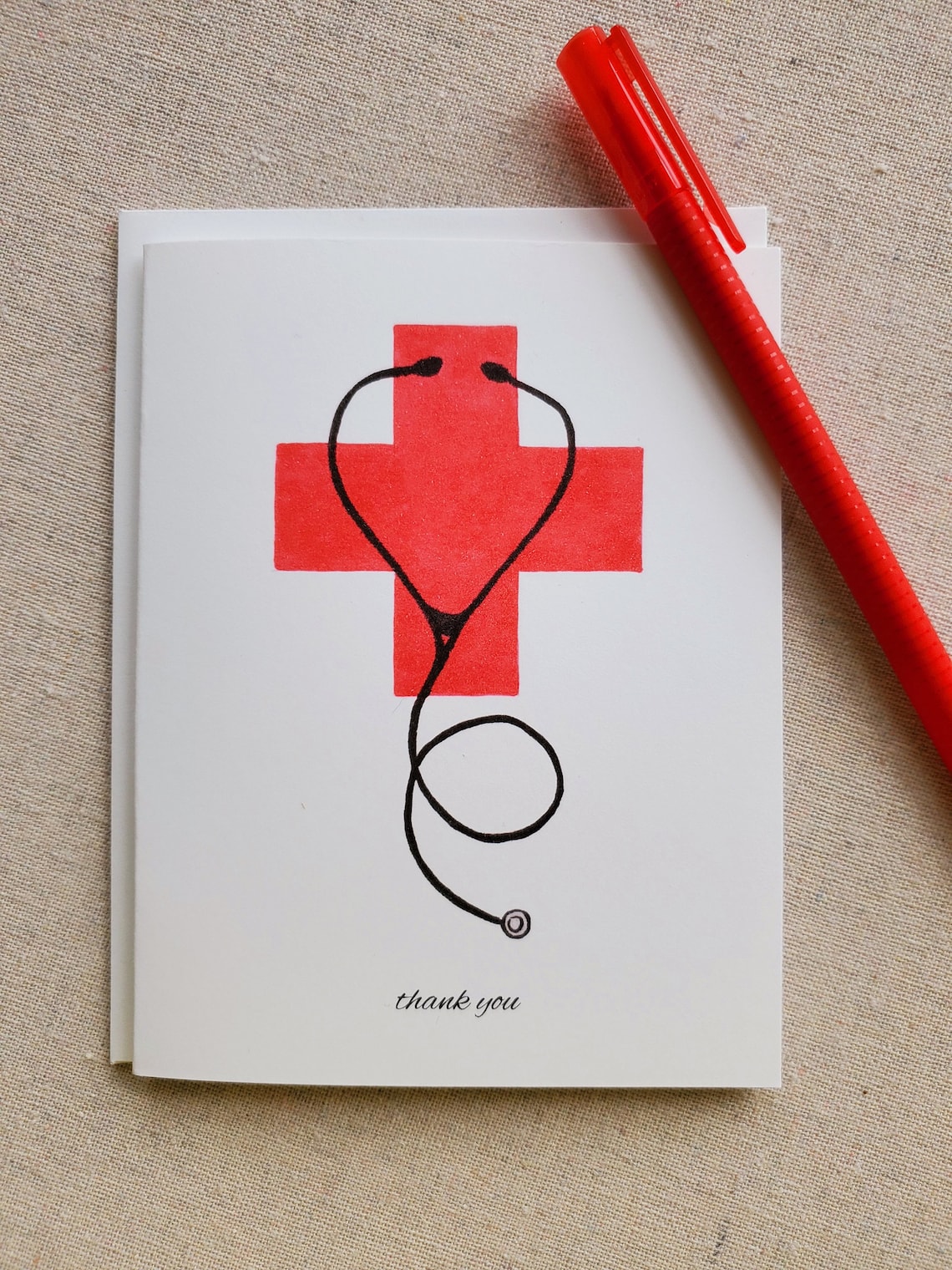 Health Care Thank You Note Card Medical Care Thank You Card | Etsy
