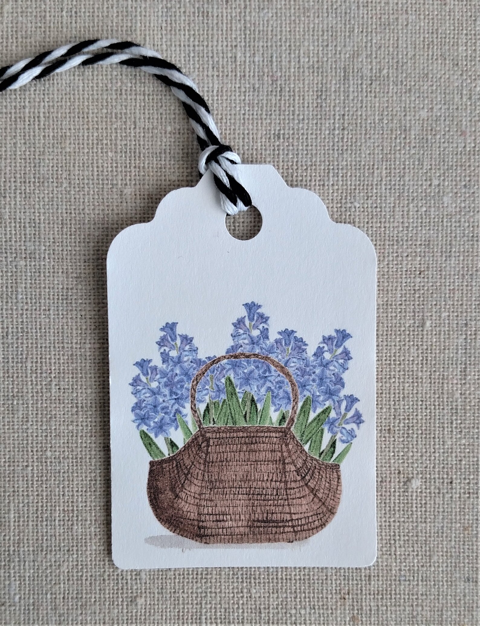 Hyacinth Flower Gift Tags, Original Watercolor Purple Floral Present ...