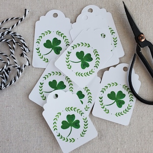 Shamrock Gift Tag, Set of 9 Original Watercolor St. Patrick's Day ...