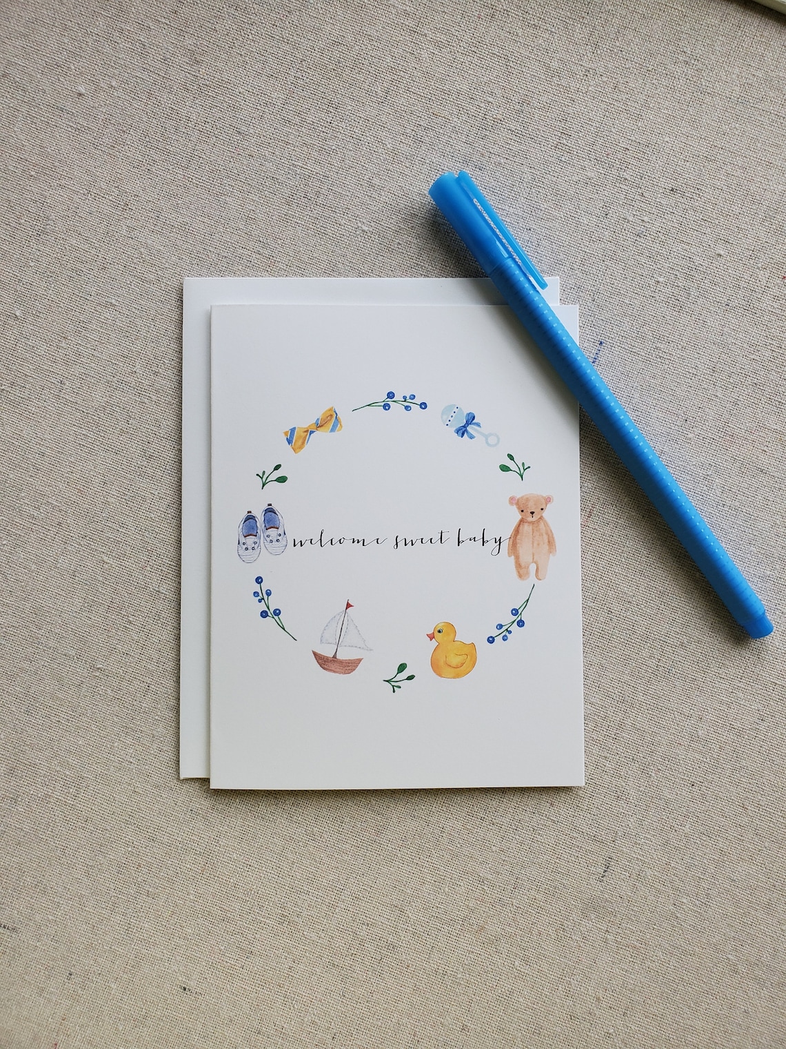 Baby Shower Card Baby Boy Greeting Card Baby Boy Card Boy | Etsy