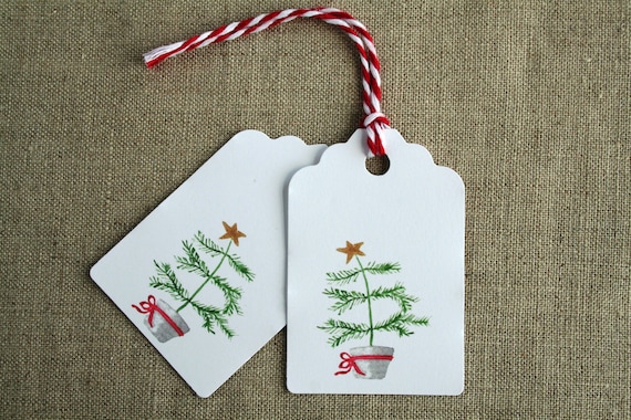Christmas gift tags holiday tags party favor tags | Etsy
