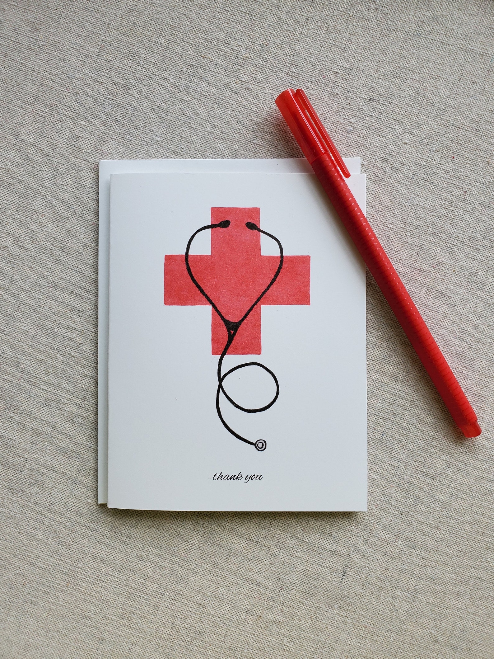 Health Care Thank You Note Card Medical Care Thank You Card | Etsy