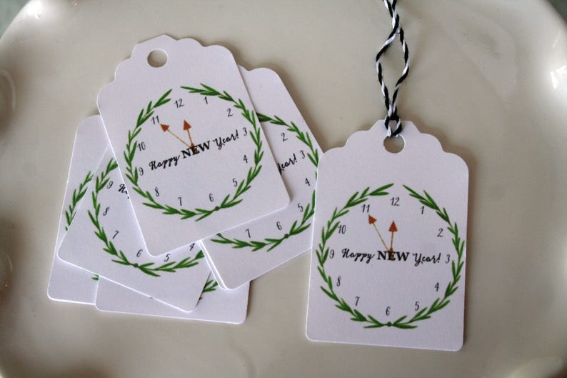 New Year's Gift Tags Holiday Tags Party Favor Tags - Etsy