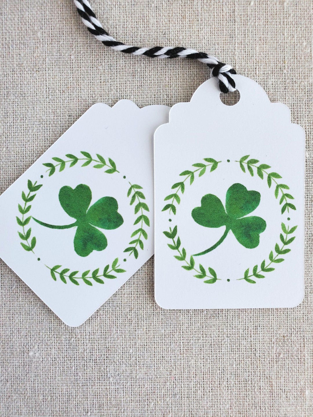 Shamrock Gift Tag, Set of 9 Original Watercolor St. Patrick's Day ...