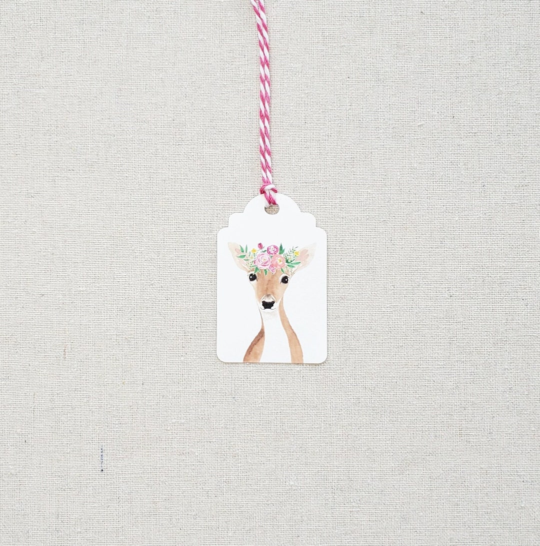 Deer Gift Tags, Set of 9 All Occasion Present Tags, Spring Floral Hang ...