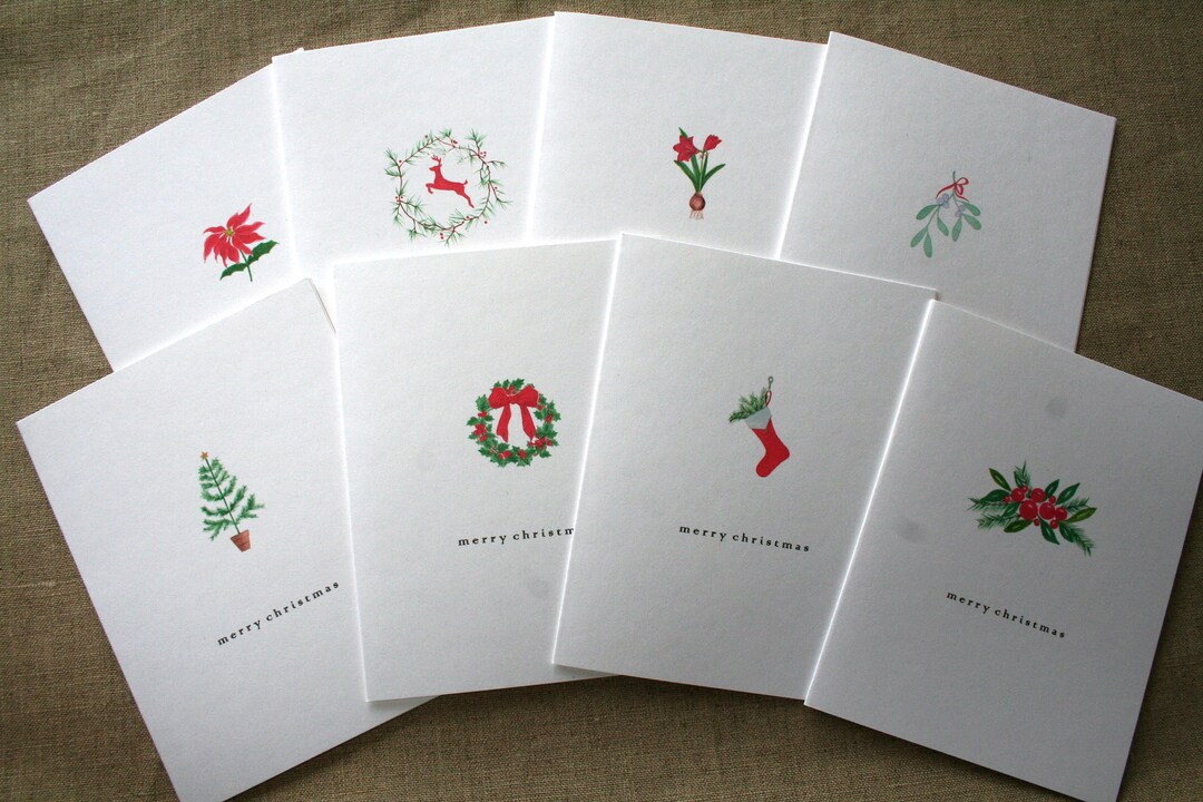 Christmas Note Card Set, Set of 8, Variety Pack of Christmas Cards ...