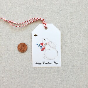 Valentine's Day Gift Tags, Gift Tags, Valentine Bunny Gift Tags, Heart ...