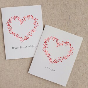 Valentine's Day Note Card Set, Set of 8 Valentine Cards, Watercolor ...