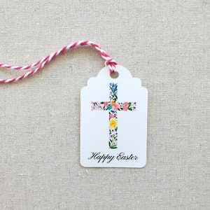 Easter Floral Cross Gift Tags, Original Watercolor, Set of 9 - Etsy