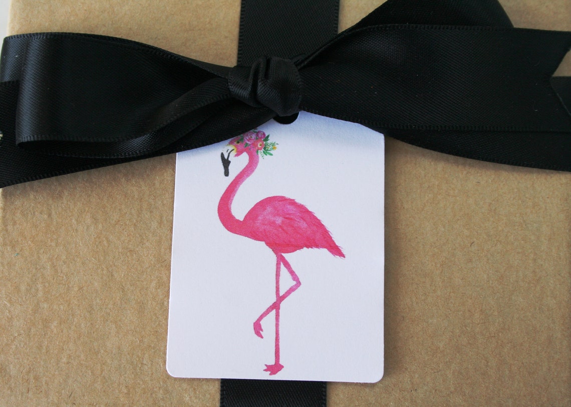 Pink Flamingo Gift Tags All Occassion Gift Tags Gift Tags | Etsy