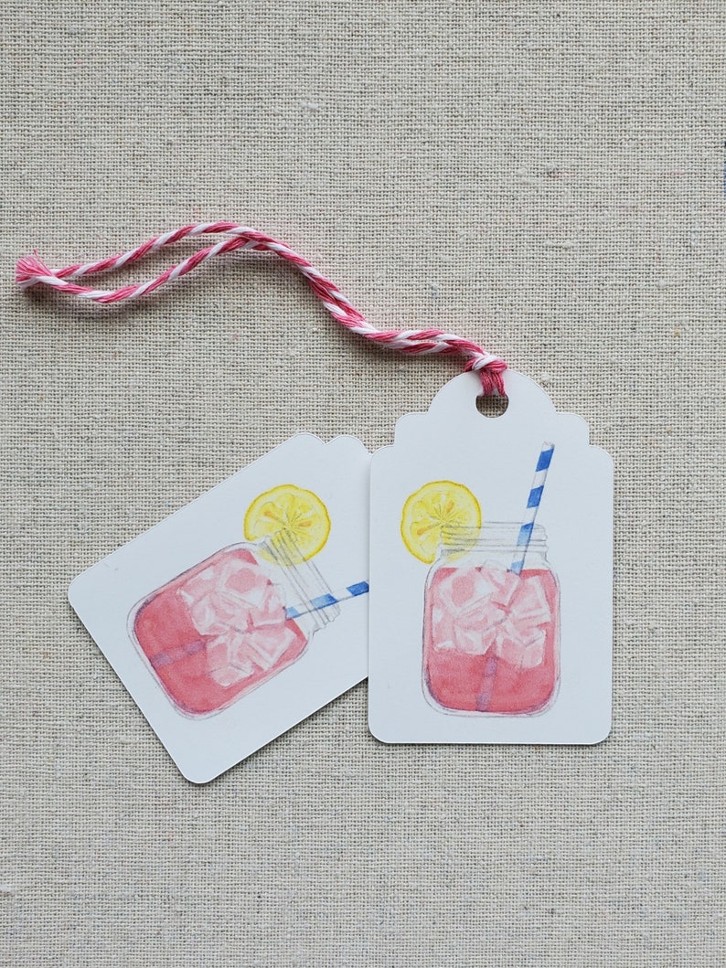 Lemonade Gift Tags, Pink Lemonade Tags, All Occassion Gift Tags, Gift ...