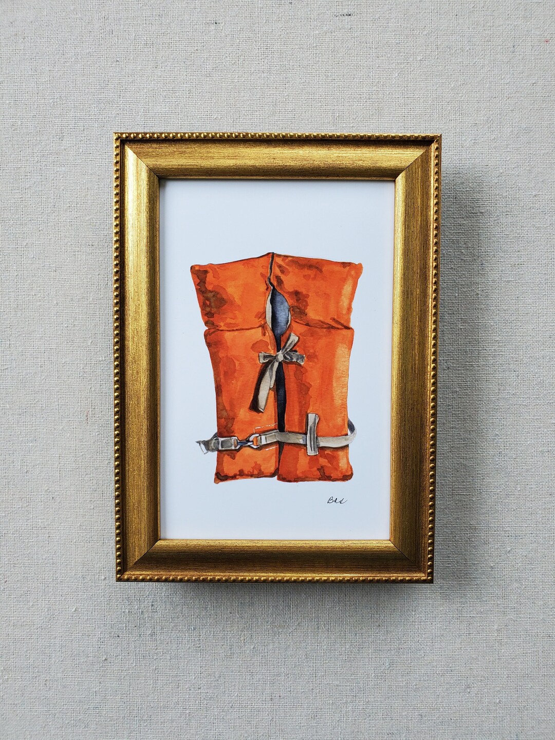 ART PRINT: Watercolor Life Jacket Art Print, Coastal Art Print, Art ...