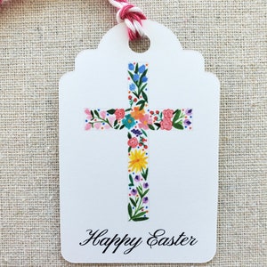 Easter Floral Cross Gift Tags, Original Watercolor, Set of 9 - Etsy