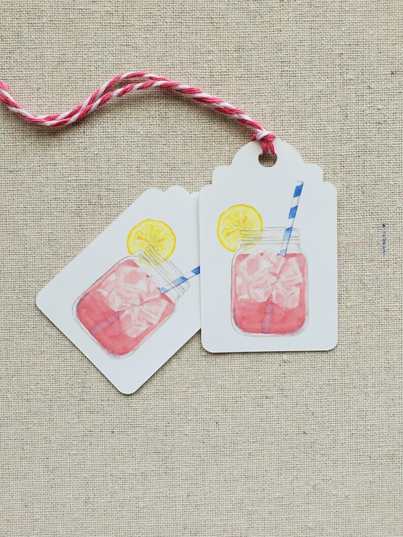 Lemonade Gift Tags, Pink Lemonade Tags, All Occassion Gift Tags, Gift ...