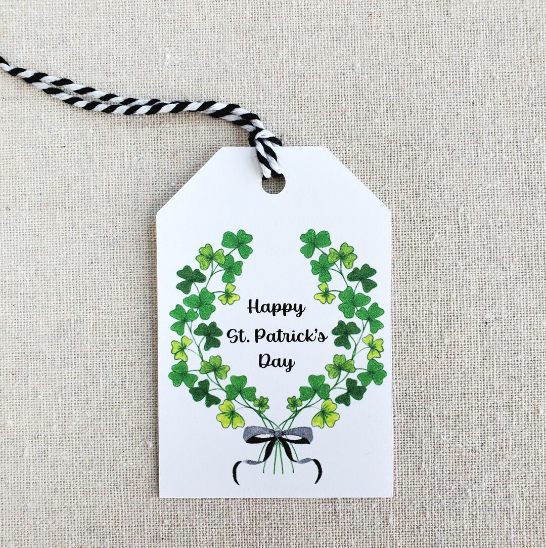 St. Patrick's Day Gift Tag, Set of 9 Shamrock Tags, St Patrick's Day ...