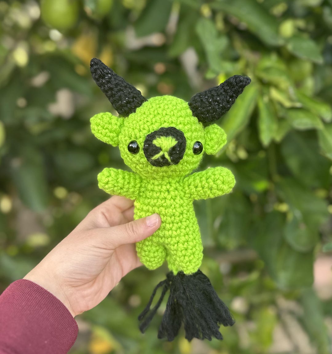 Green and Black Goat Amigurumi Plush – Goth Plushie - Etsy