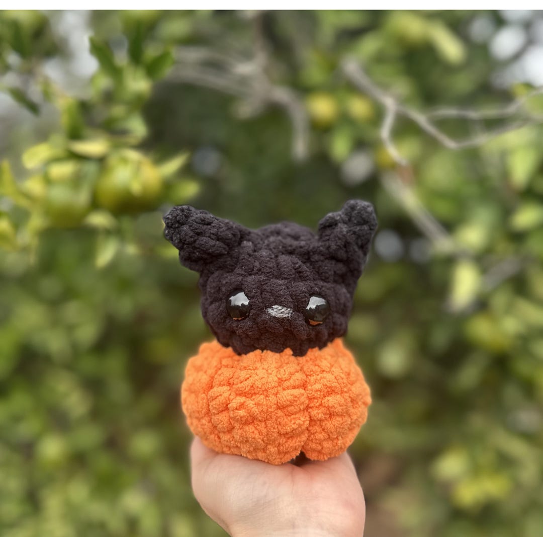 Mini Cat Pumpkin Amigurumi Plush – Cute Cat Pumpkin Plushie - Halloween ...