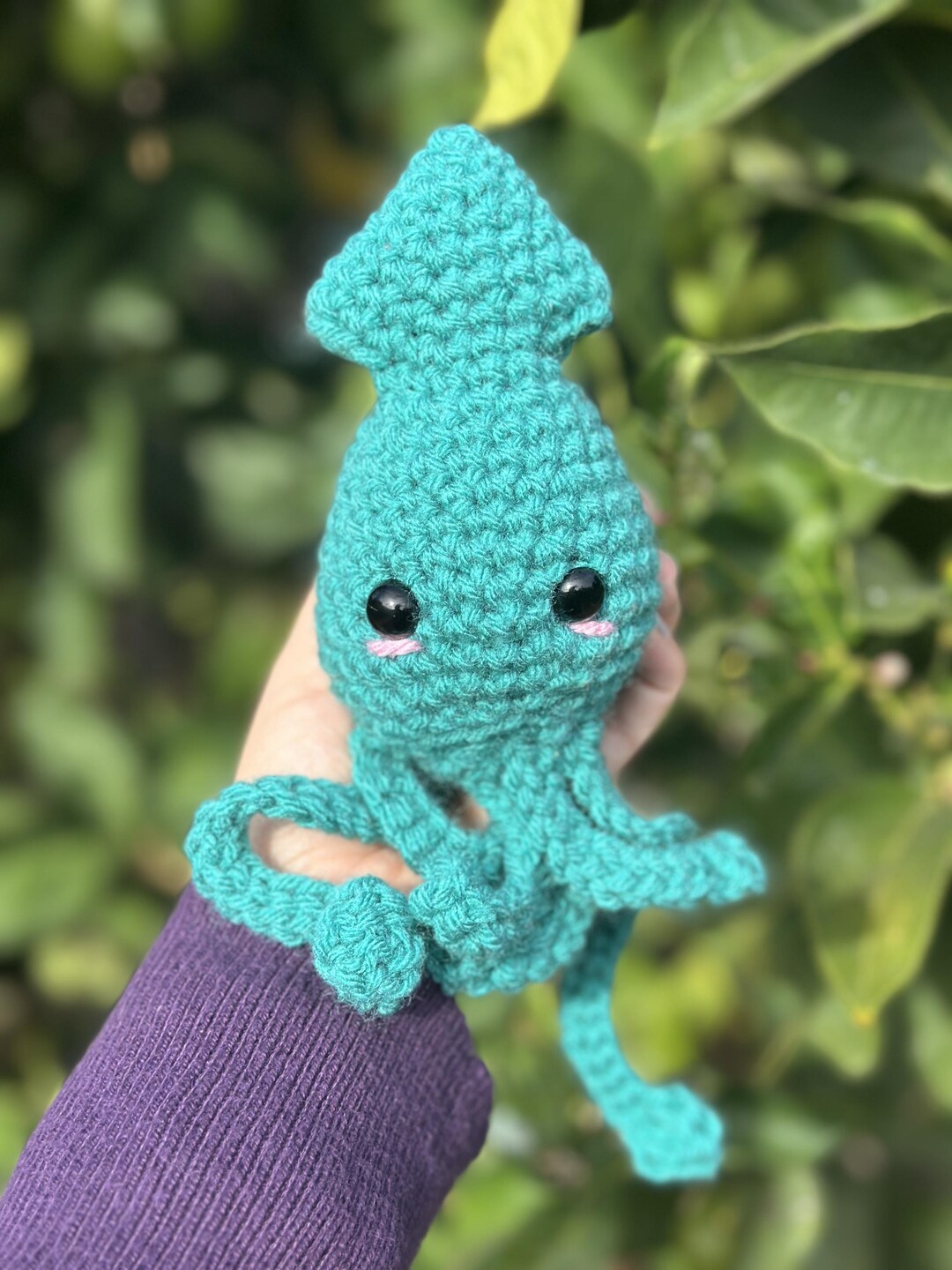 Blushing Blue Squid Amigurumi Plush – Cute Crochet Squid Plushie - Etsy